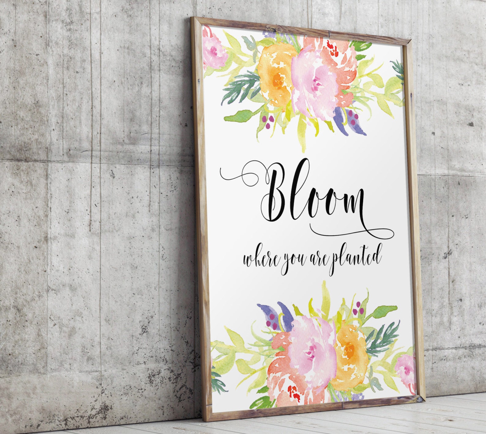 Quote Art Print Inspirational Quote Bloom Where You Are - Etsy