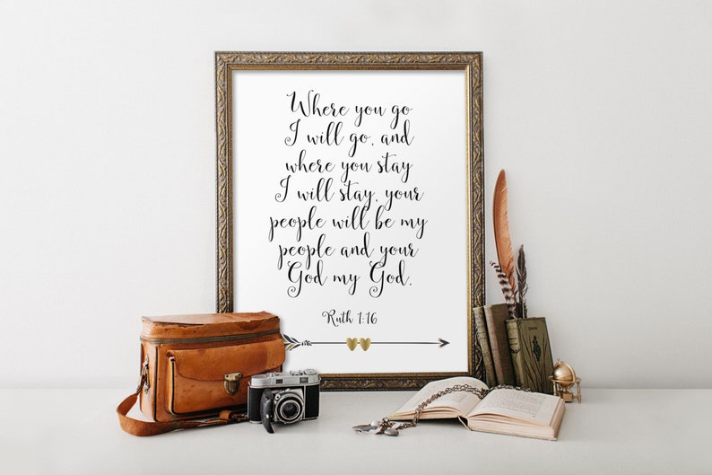 Ruth 1:16 Bible Verse Print Art Scripture Print Wedding | Etsy