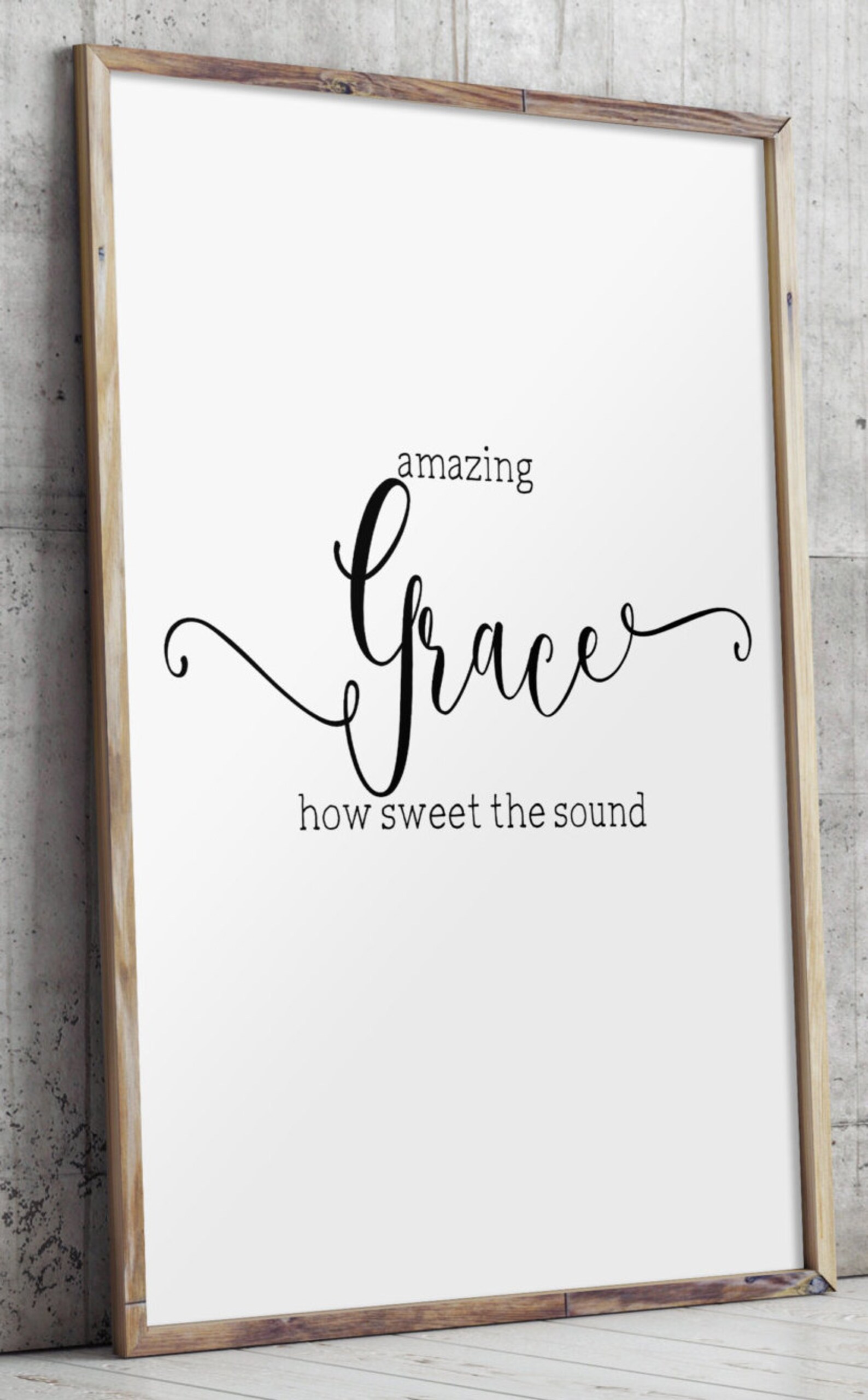 Amazing grace printable Christian wall art Hymn wall art | Etsy