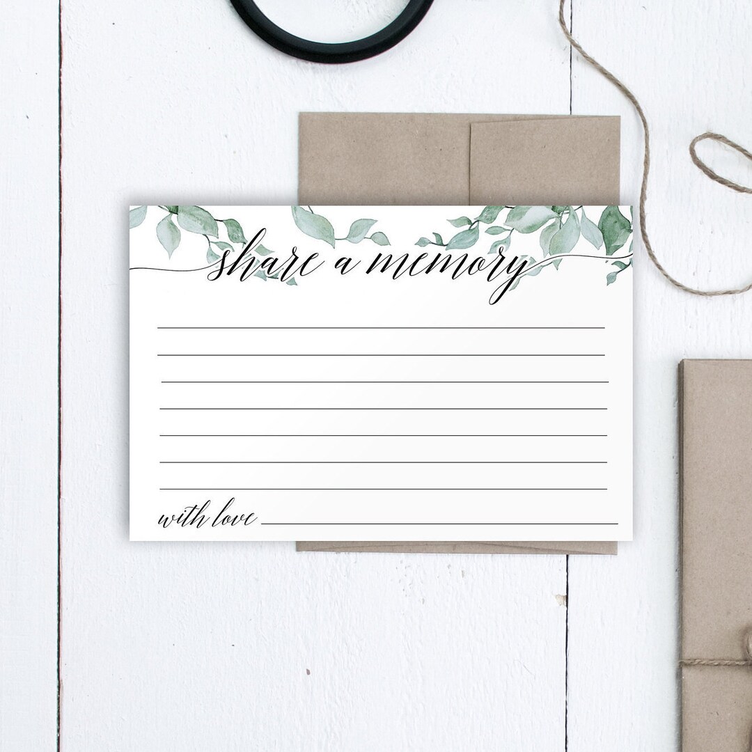 Share a Memory Card, Funeral Memory Card, Memorial Card Template ...