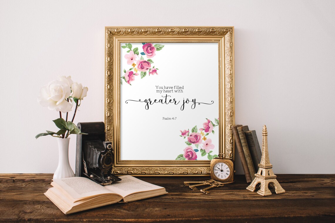 Psalm 4:7 Printable verses Bible quote print Bible verse | Etsy