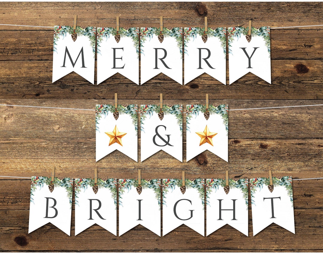 Printable Christmas Banner, Merry Christmas Banner, Christmas ...