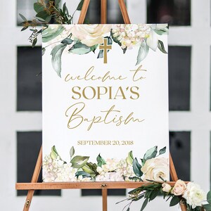 Baptism Welcome Sign, Personalized Baptism Print, Custom Baptism Sign ...