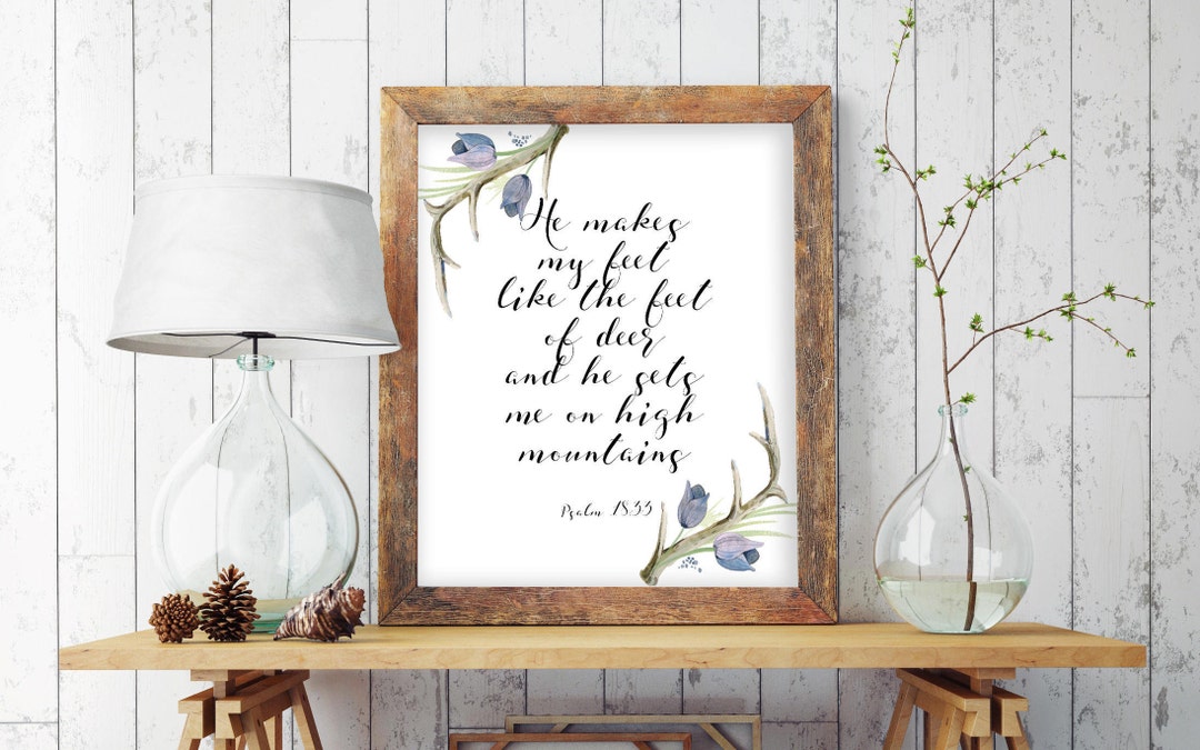 Psalm Verse Christian Decor Christian Wall Art Bible Verse - Etsy