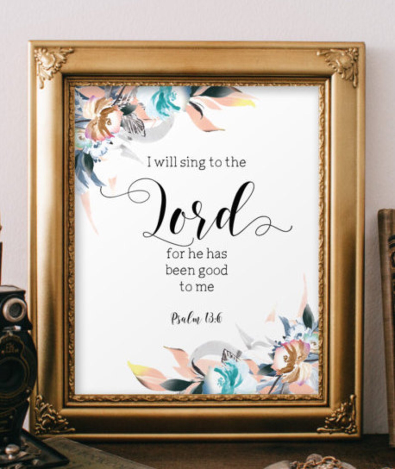 Christian Wall Art Decor Psalm 13:6 Inspirational Quote - Etsy