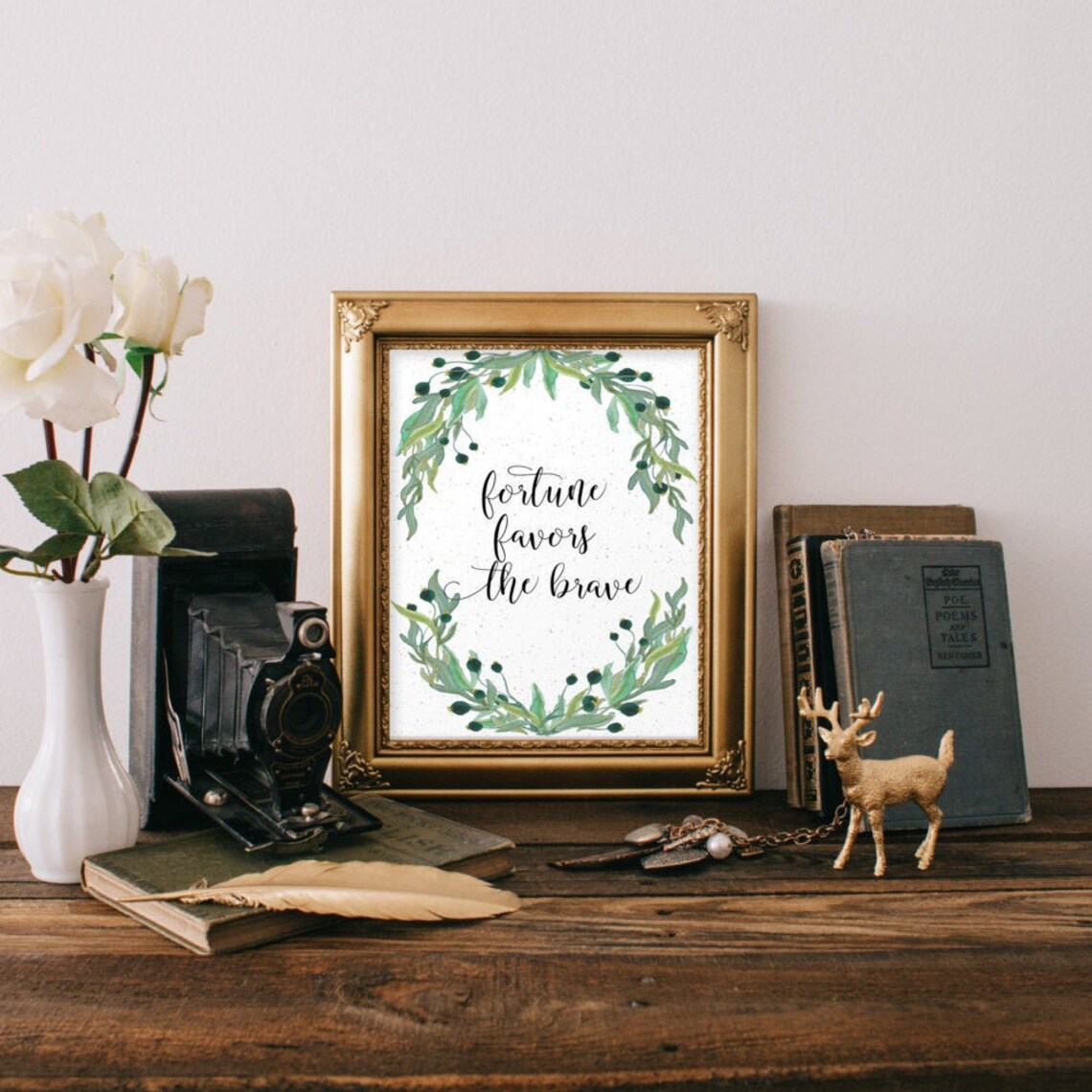 Fortune Favors the Brave Quote Printable Art Wall Decor Art - Etsy