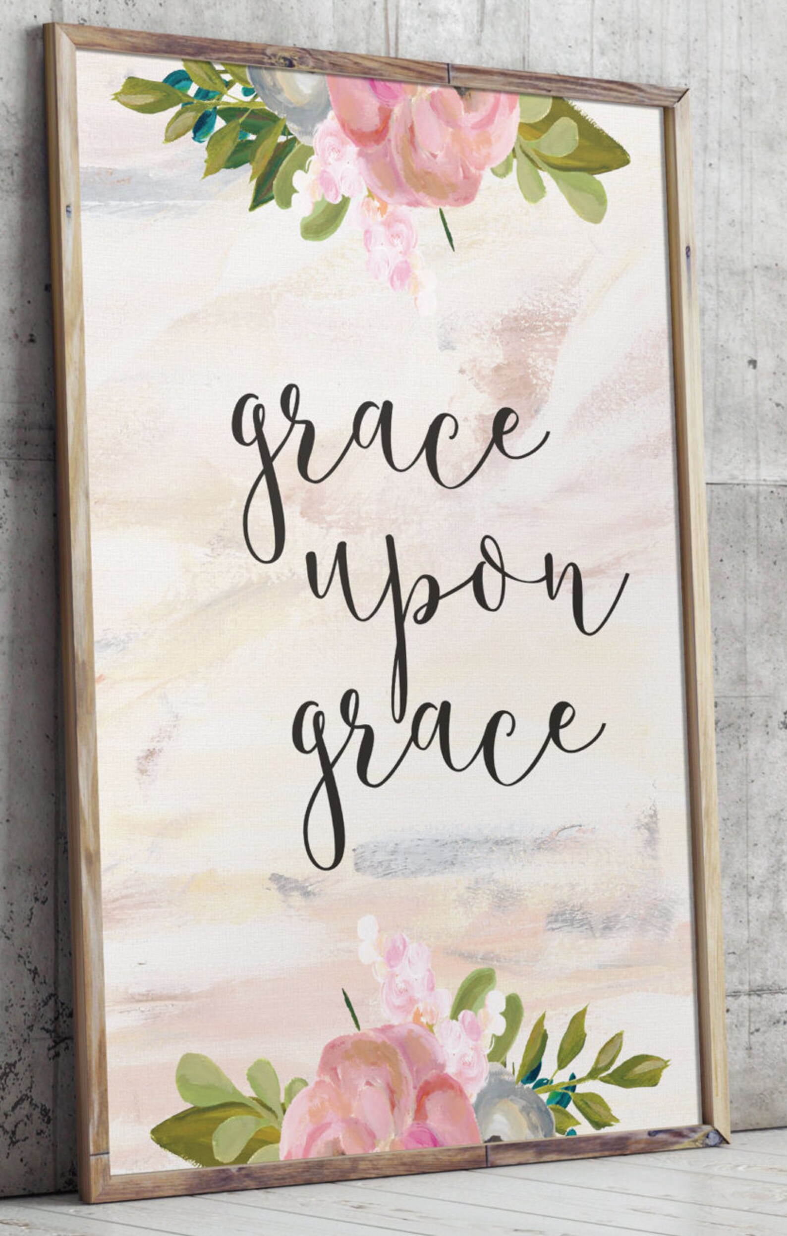 Christian Wall Art Grace Upon Grace Watercolor Print Art - Etsy