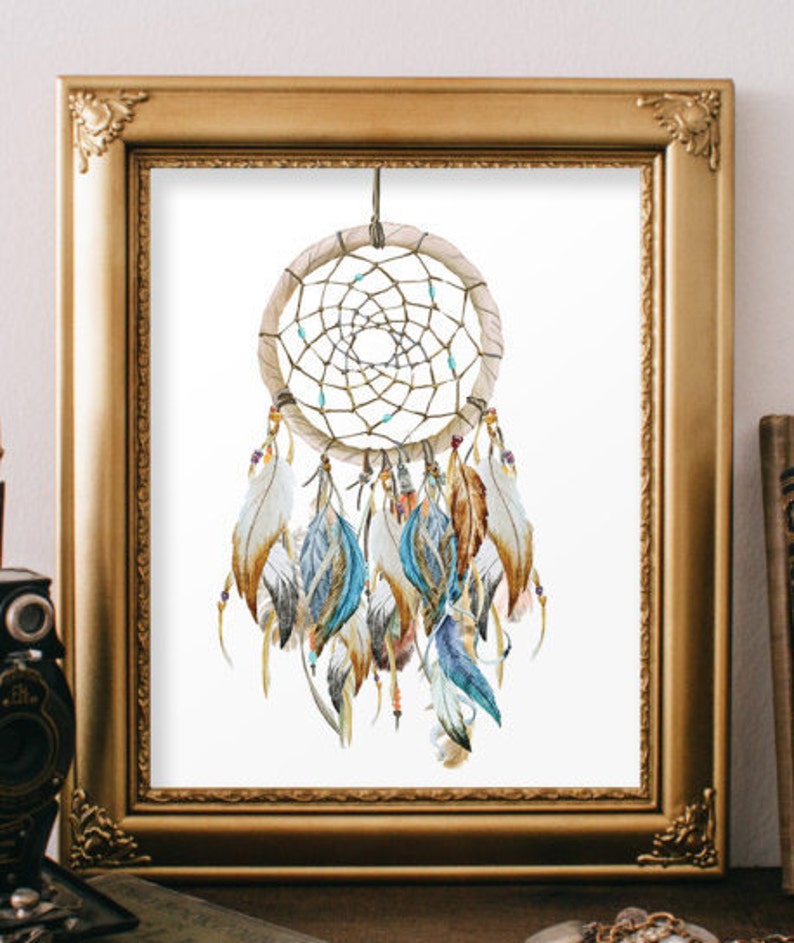 Dream Catcher Print Art Native American Poster Tribal Wall - Etsy