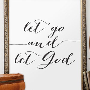 Let Go and Let God, Religious Prints, Christian Wall Art, Bible Verse ...