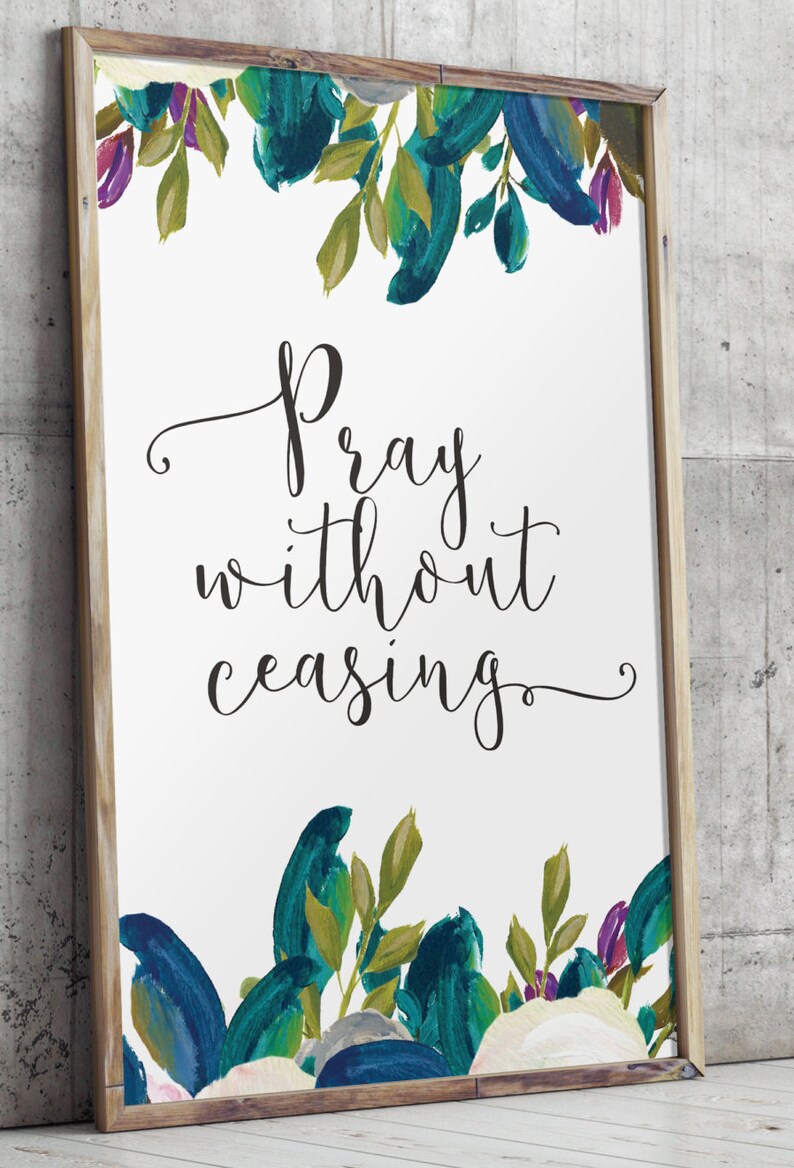 Christian Wall Art Bible Verse Art Pray Without Ceasing - Etsy