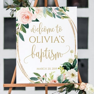 Baptism Welcome Sign, Personalized Baptism Print, Custom Baptism Sign ...