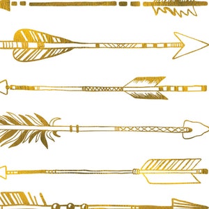 Gold Foil Print Tribal Arrow Art Print Printable Wall Art Decor Trendy ...