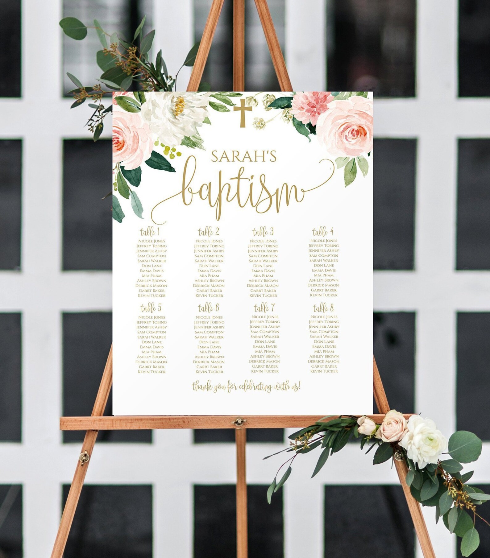 Baptism Seating Chart Template DIY Seating Chart Editable - Etsy