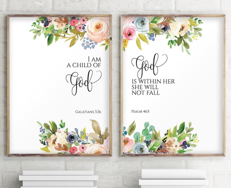Set of 2 Prints Christian Wall Art Signs Goddaughter Gifts | Etsy