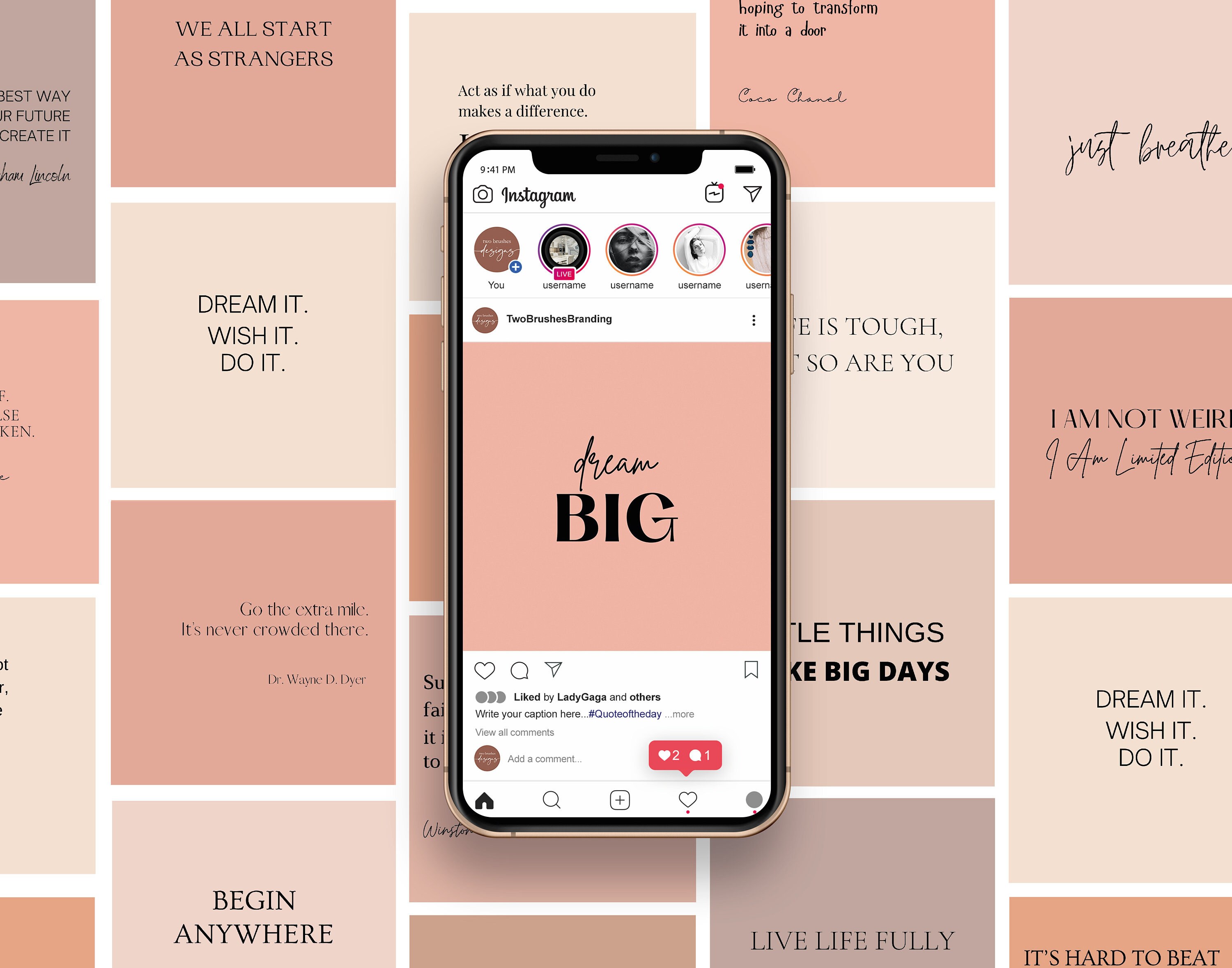 Editable Inspirational Quotes Posts for Instagram in Neutral | Etsy