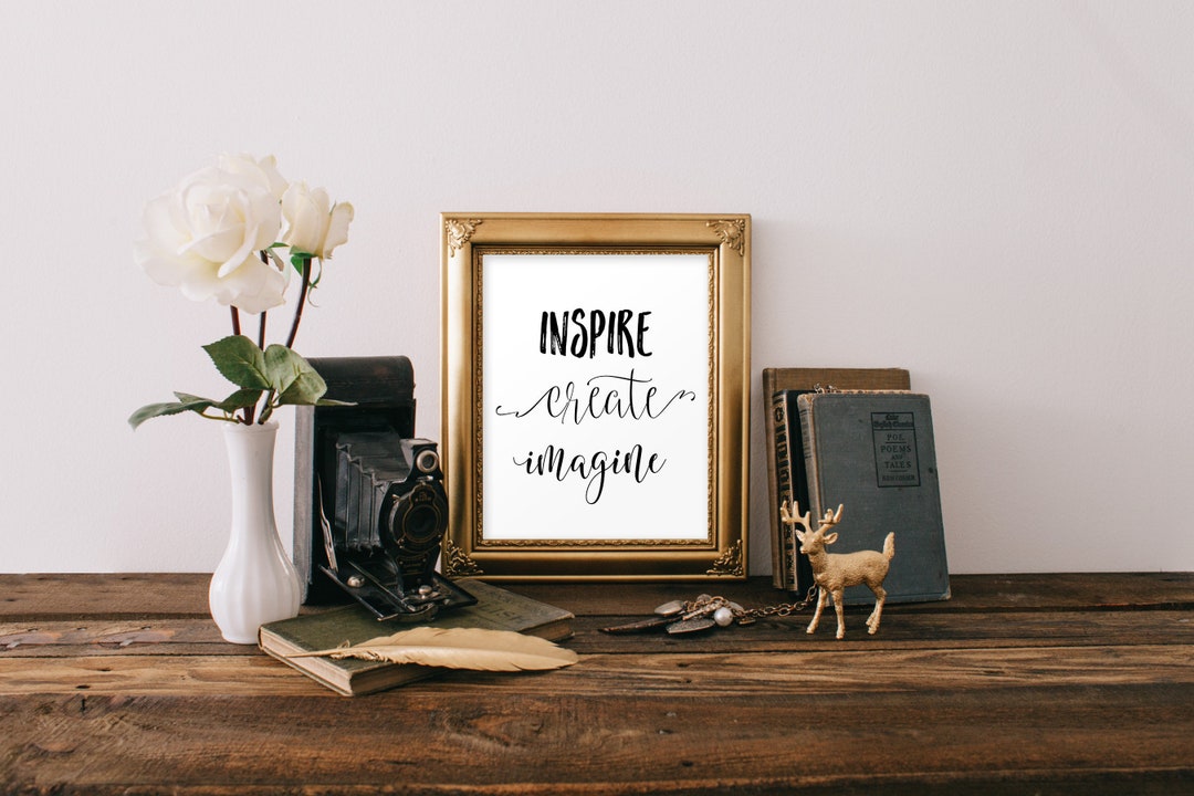 Inspire Create Imagine Print Inspirational Wall Art Trendy - Etsy