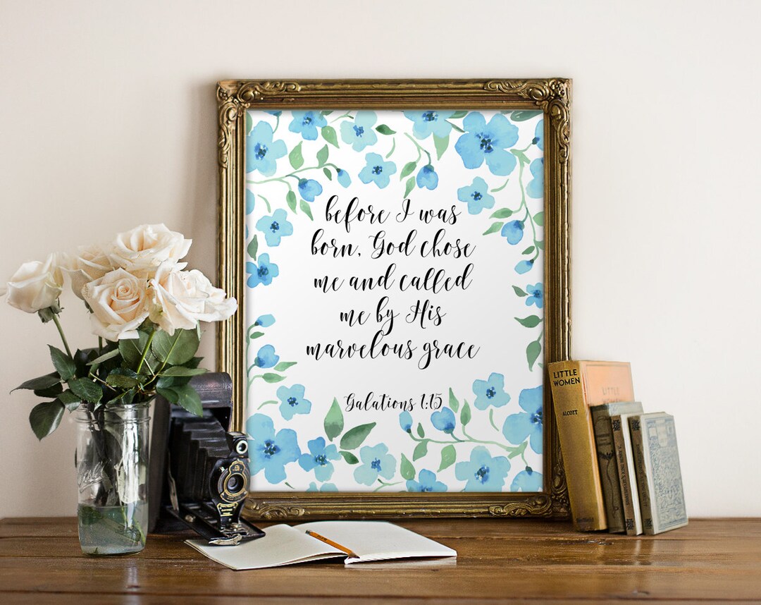 Nursery Bible Verse Art Print, Christian Wall Art Decor, Bible Verse ...