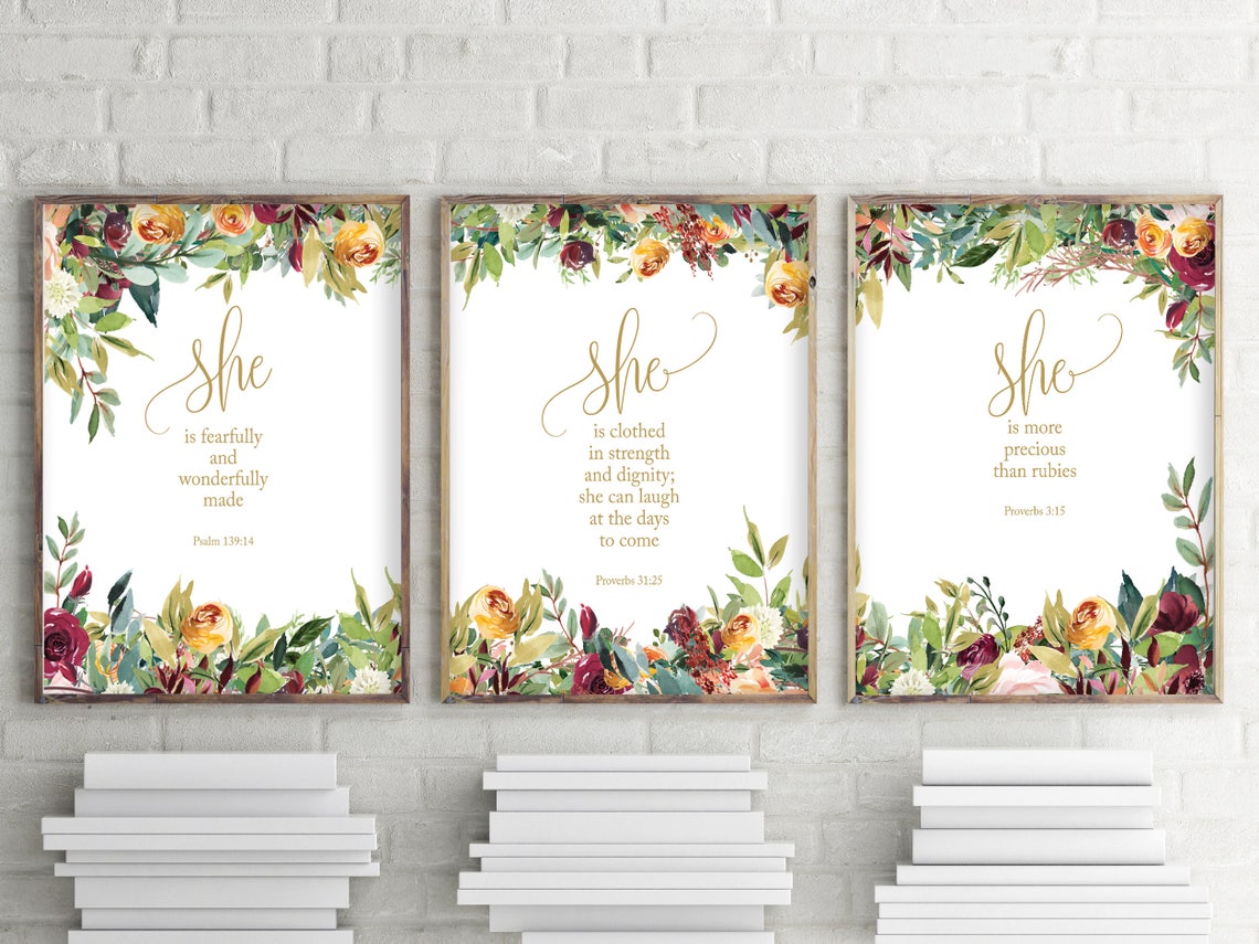 Christian Wall Art Gold Print Wall Art Bible Verse Bible - Etsy