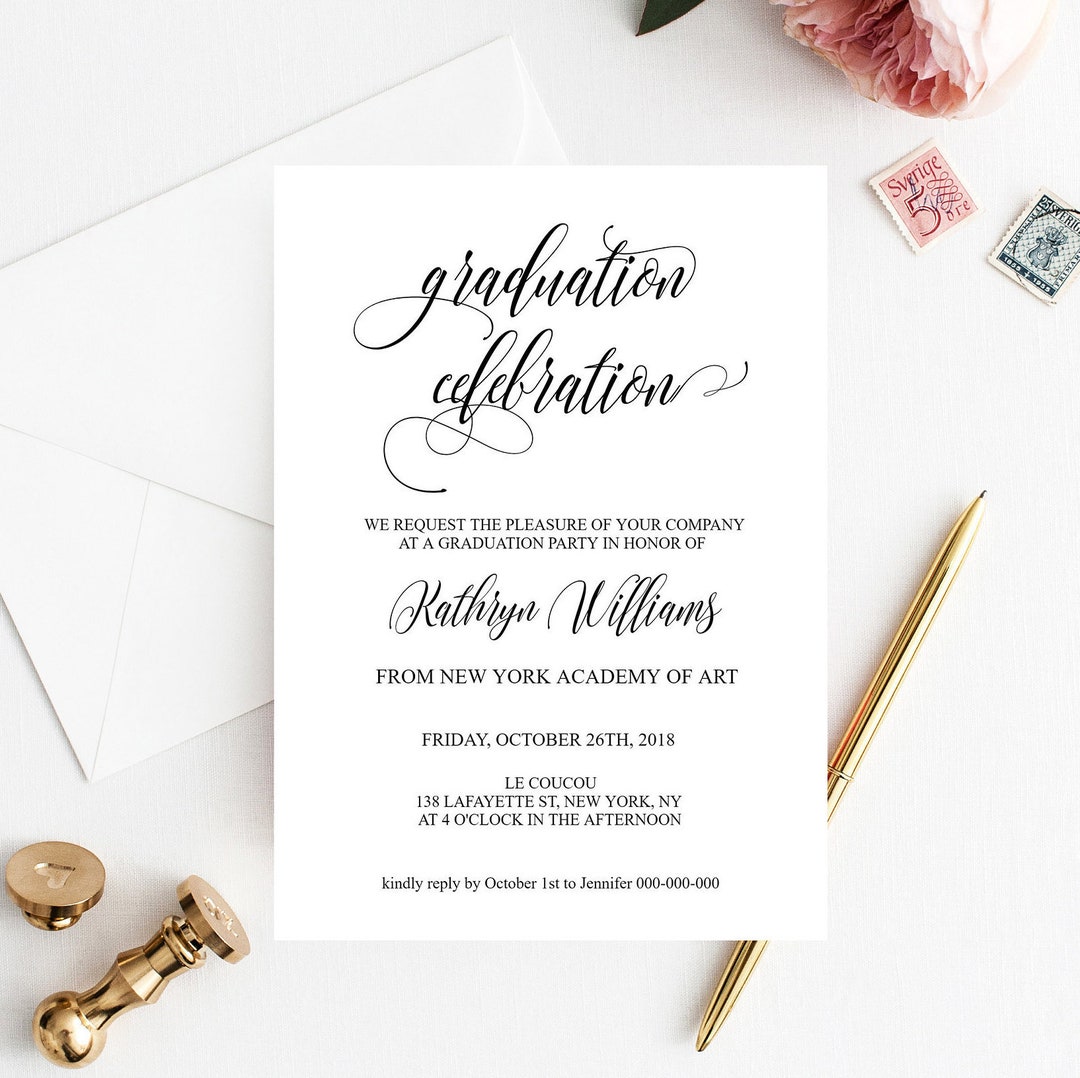 Graduation Invitation Template, Graduation Celebration Invitation ...