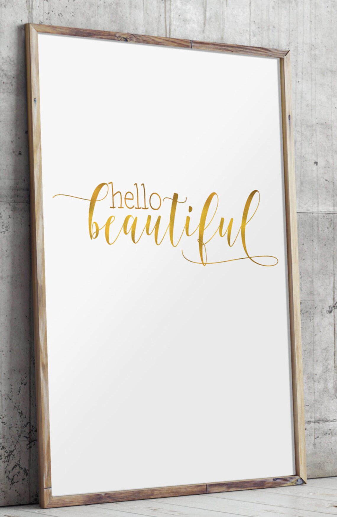Hello Beautiful Printable Art Gold Foil Print Nursery Prints - Etsy