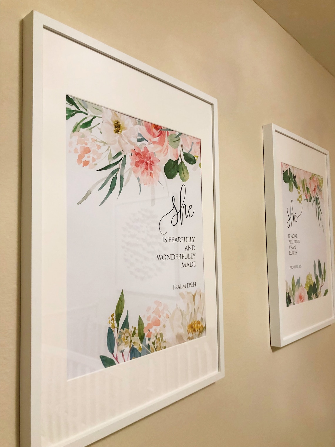 Set of 2 Prints Christian Wall Art Signs Goddaughter Gifts | Etsy