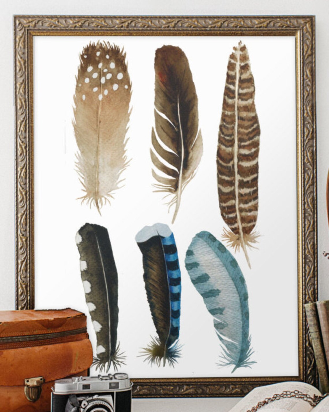 Feather Print 8x10 Instant Download Tribal Art Print Tribal - Etsy