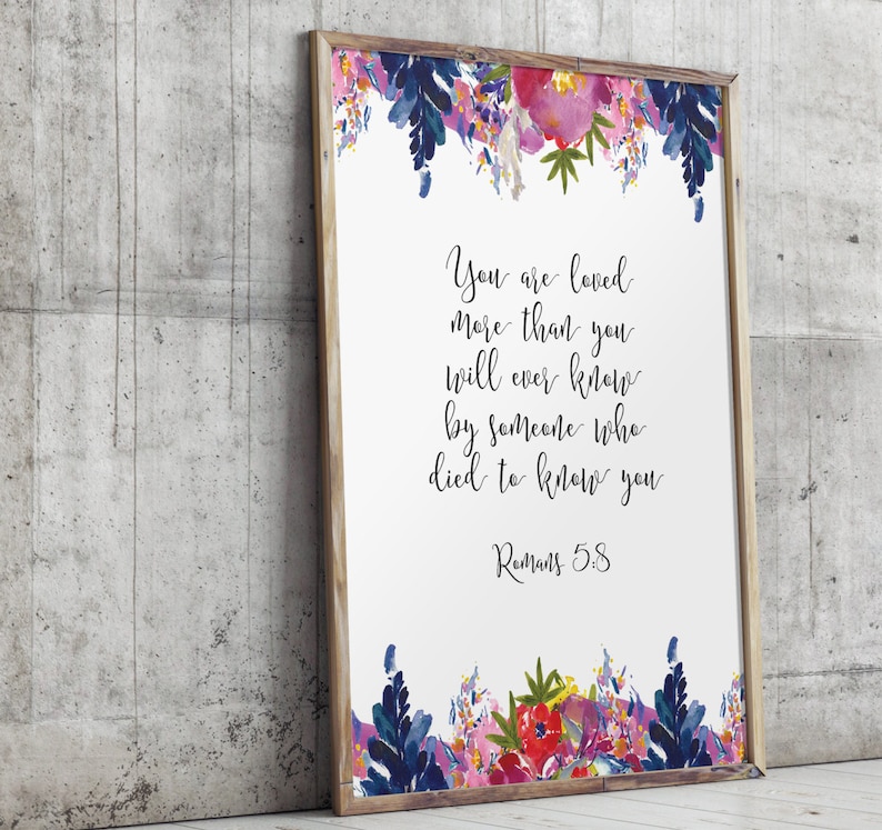 Printable verses Romans 5:8 Inspirational quote Bible verse | Etsy