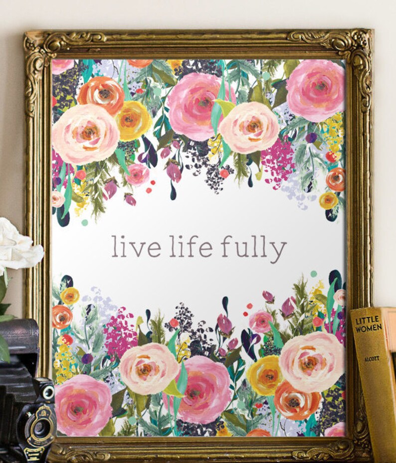 Printable Art Watercolor Printable Artwork Live Life Fully - Etsy Canada