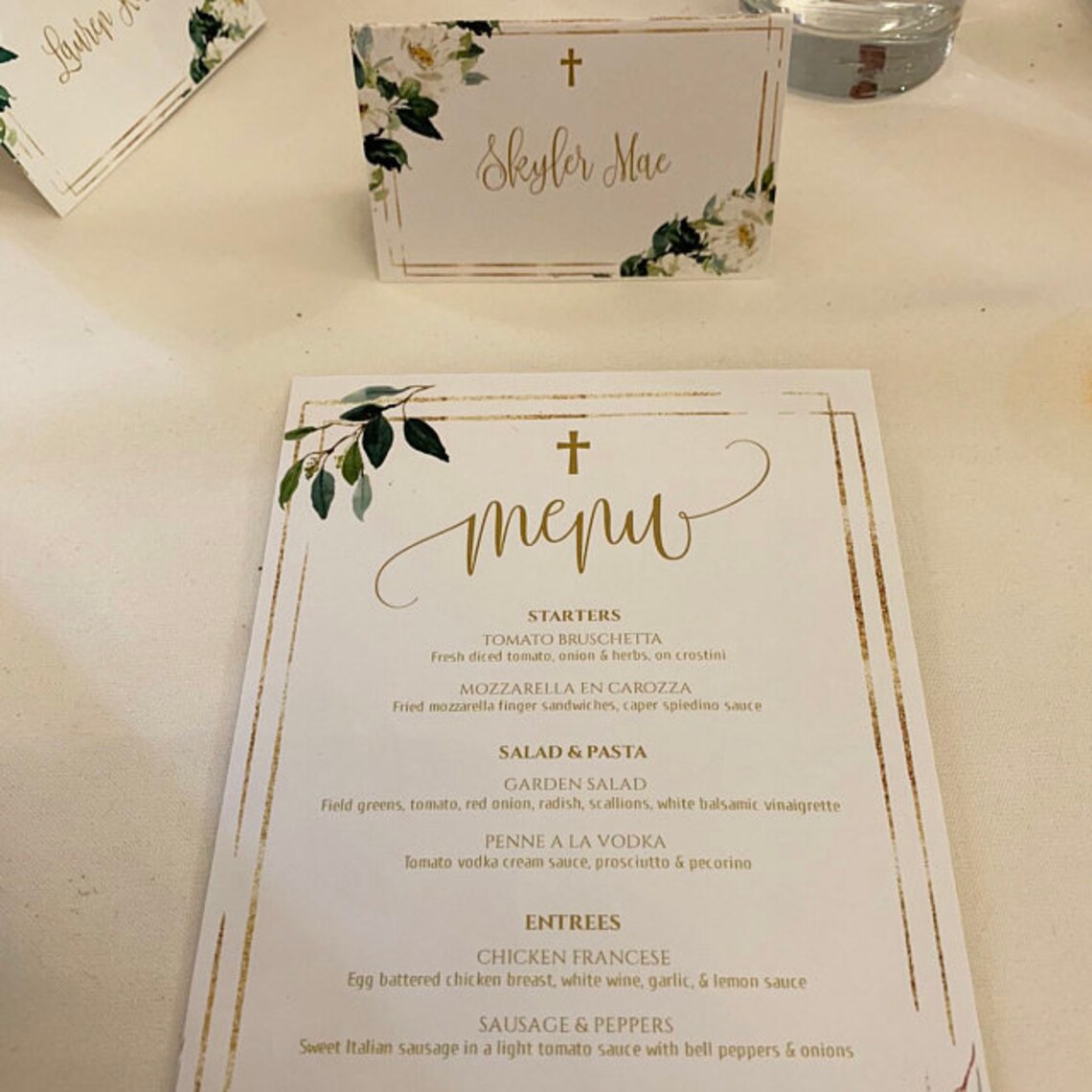 Baptism Menu Instant Download Greenery Baptism Menu Boy | Etsy
