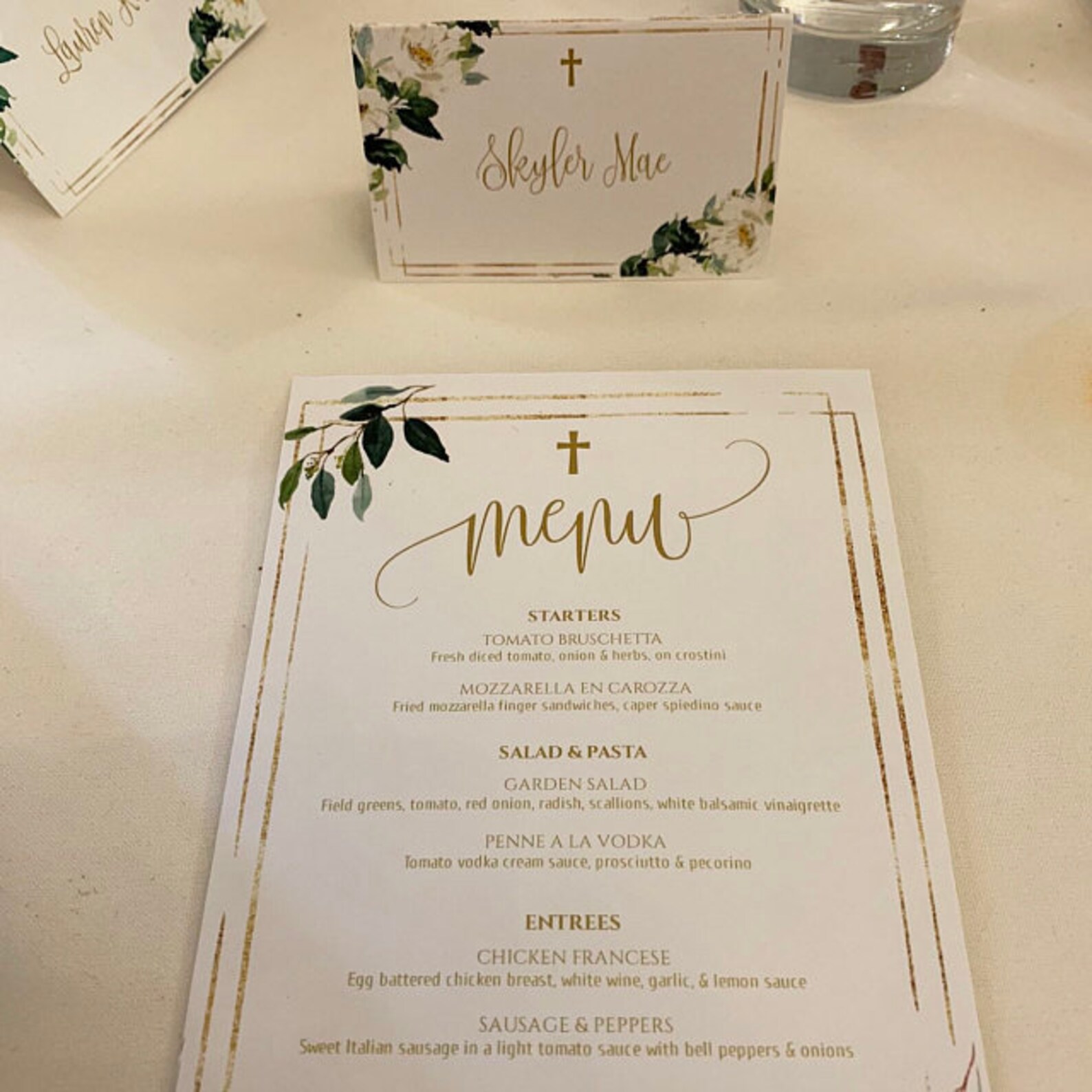 Baptism Menu Instant Download Greenery Baptism Menu Boy | Etsy