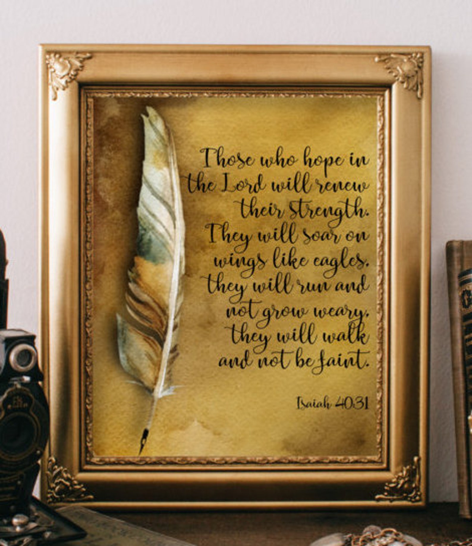 Scripture art Bible verse for encouragement Hope in the | Etsy