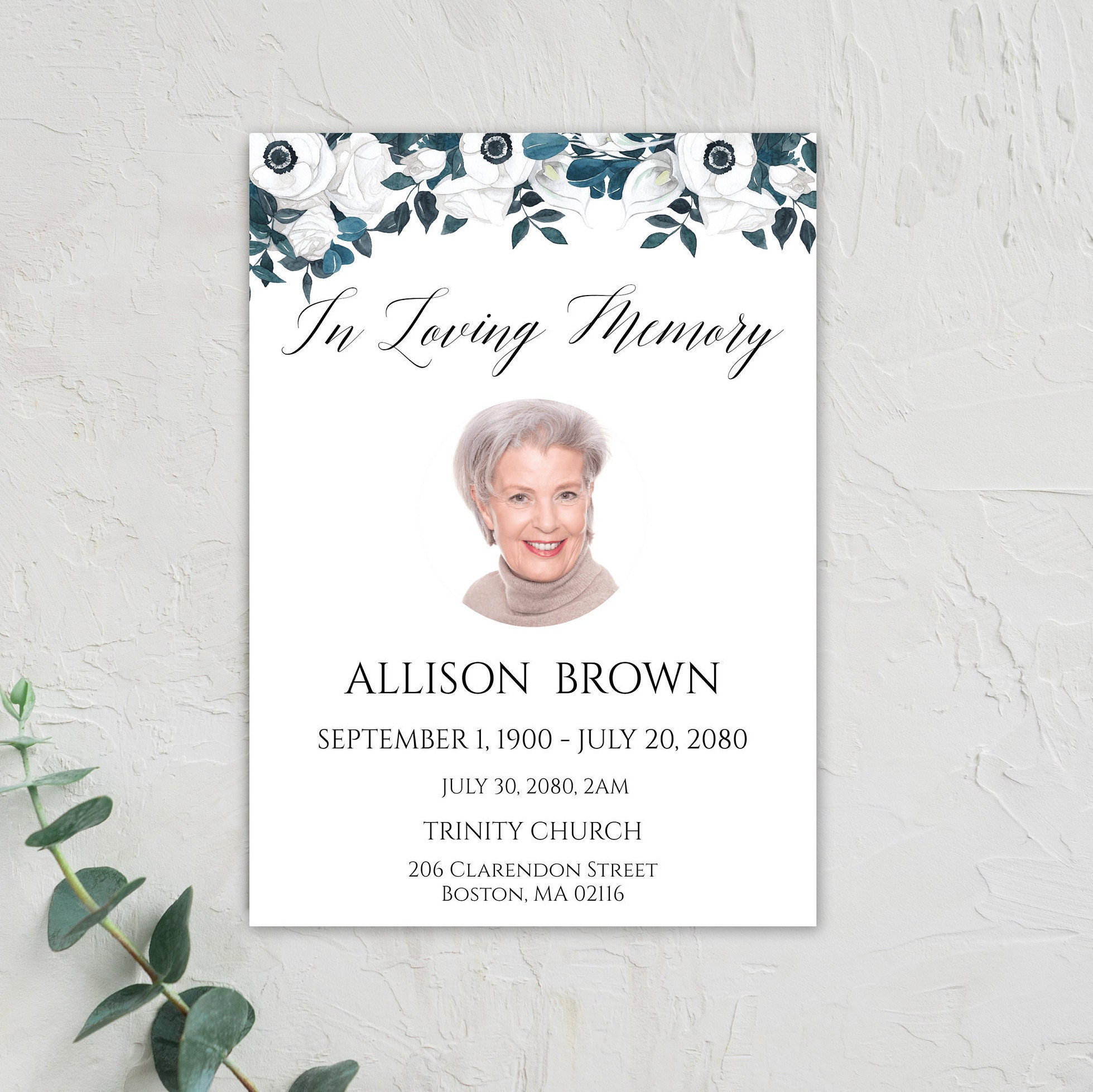 Template For Memorial