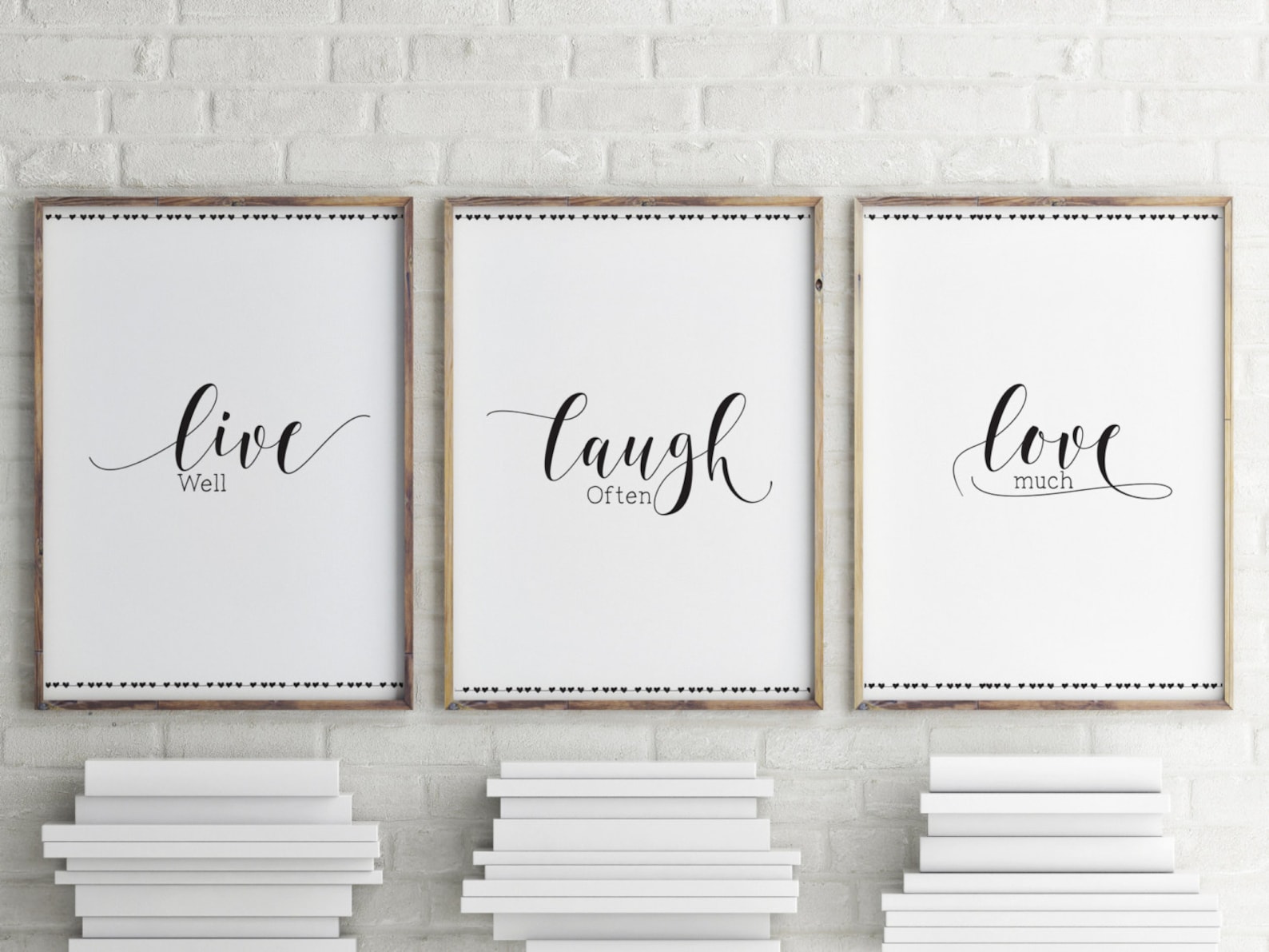 Set of 3 Prints Live Laugh Love Wall Art Motivational Print | Etsy