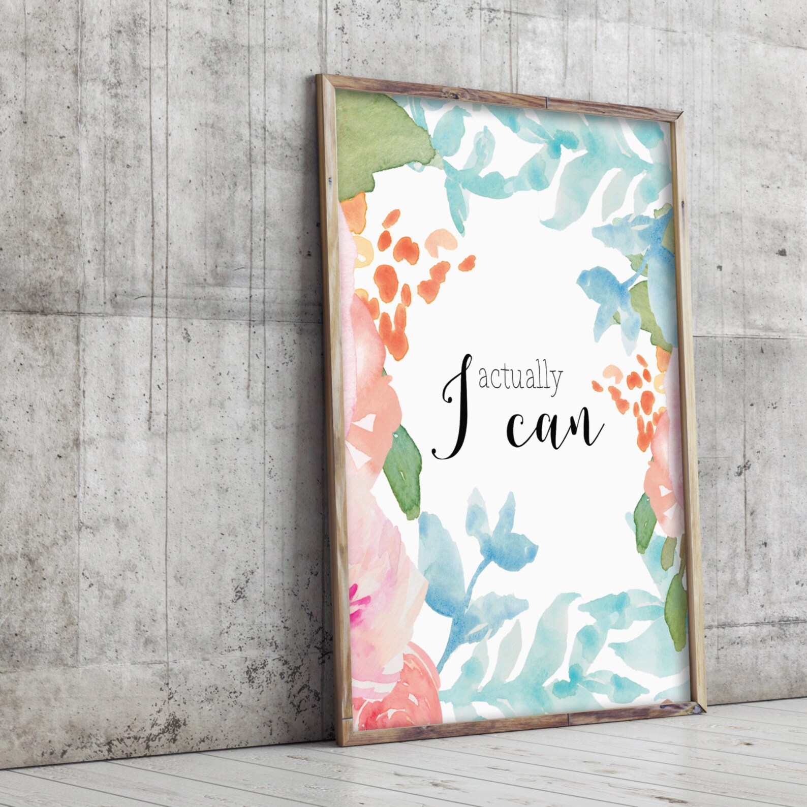 Actually I can poster print Home decor Inspirational quote | Etsy