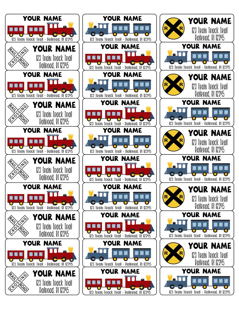 Train Address Labels Train Birthday Train Party | Etsy