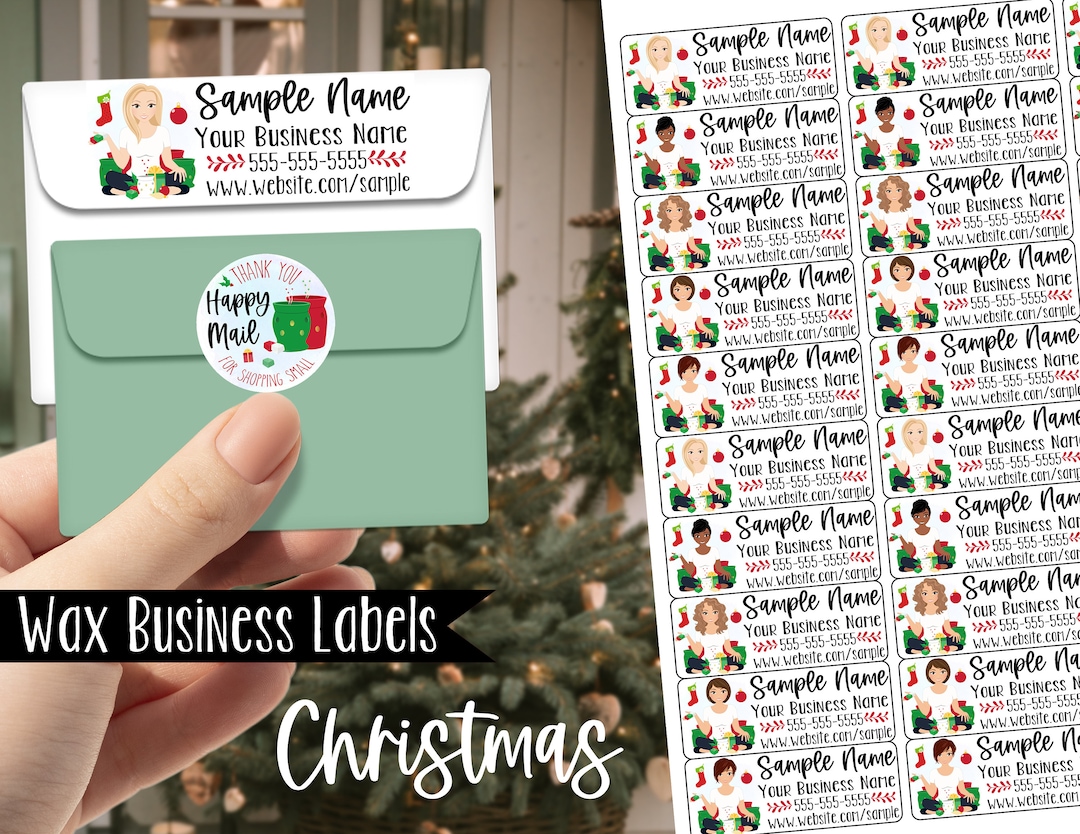 Wax Melt Girl Address Labels, Mailing Labels --- Christmas Theme - Etsy
