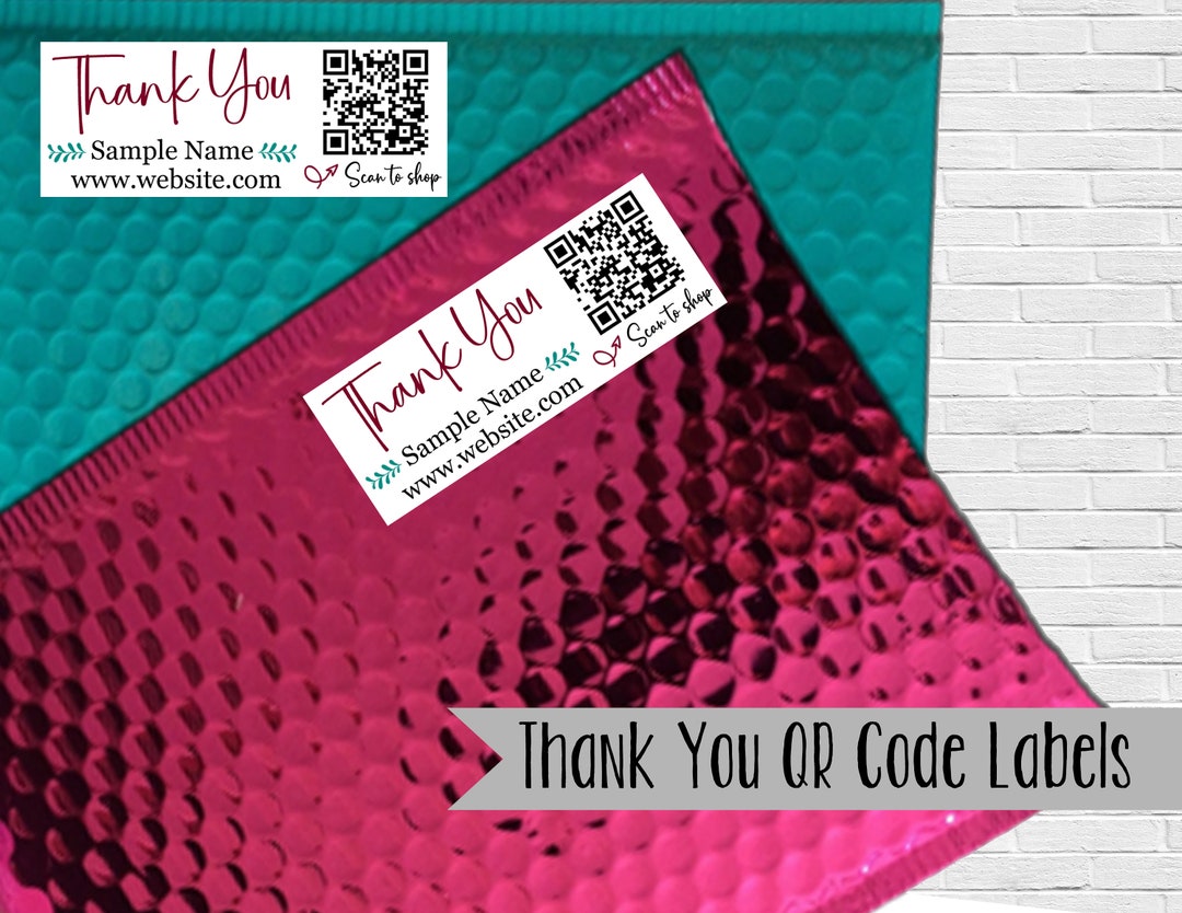 Thank You QR Code Business Labels, Mailing Labels - Etsy