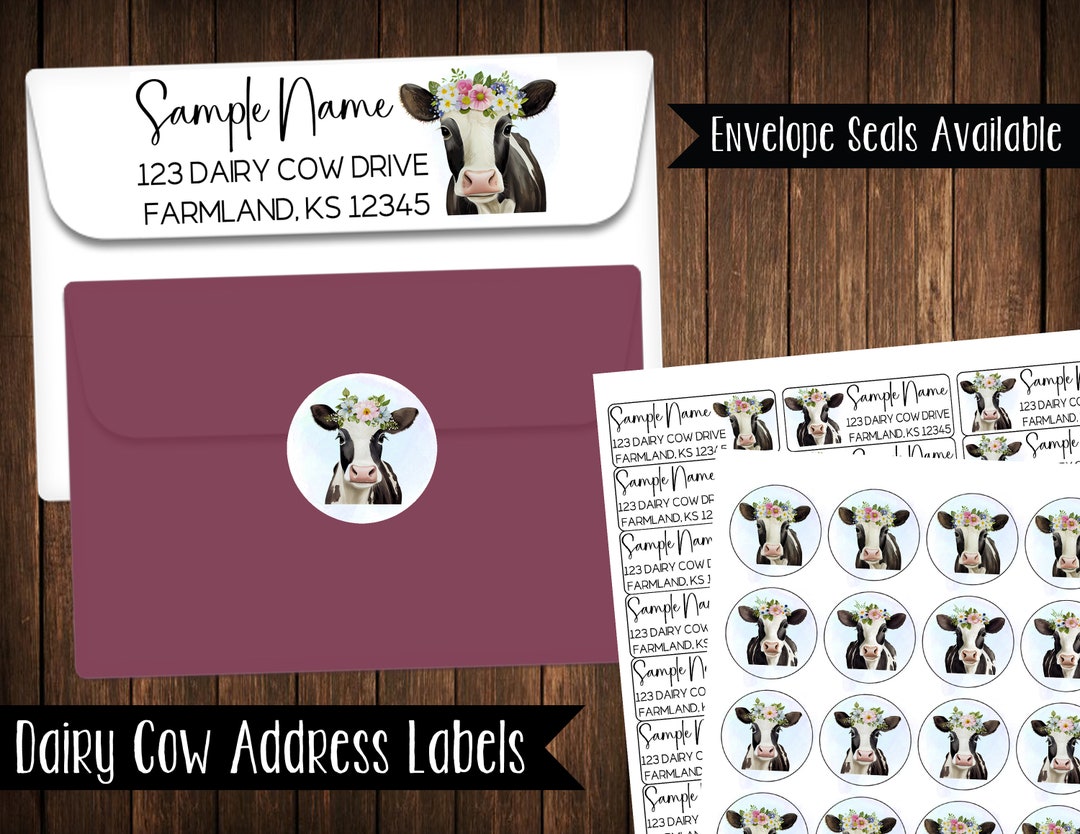 Dairy Cow Address Labels, Mailing Labels - Etsy