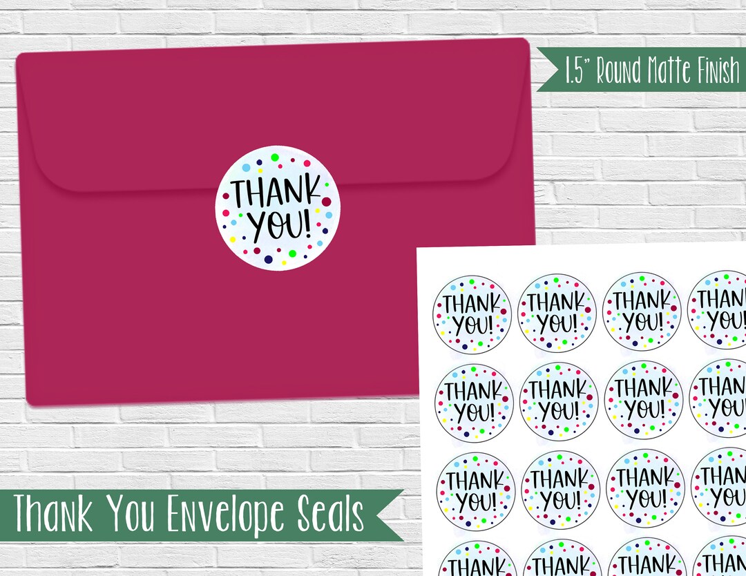 Thank You Envelope Seals - Etsy