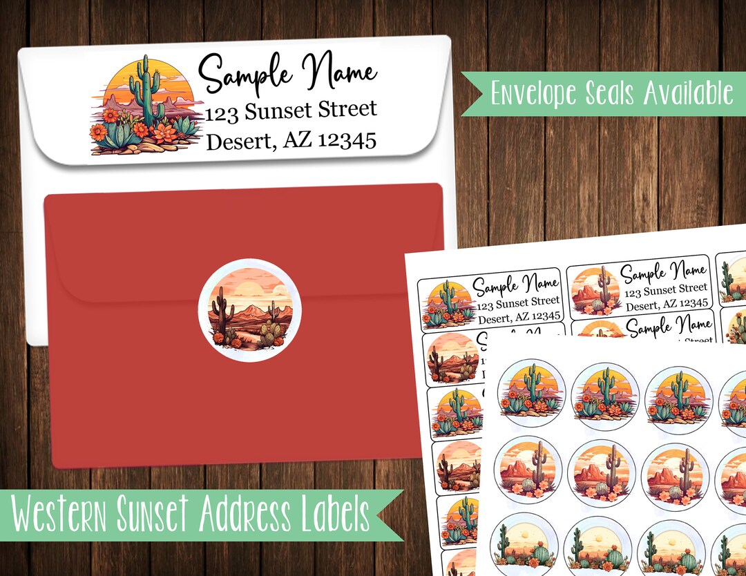 Western Sunset Address Labels, Mailing Labels - Etsy