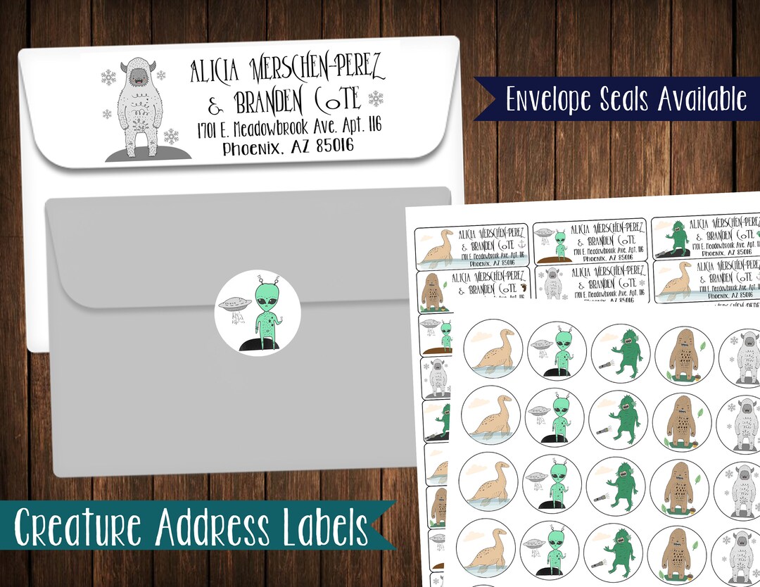 Mythological Creatures Address Labels, Mailing Labels - Etsy