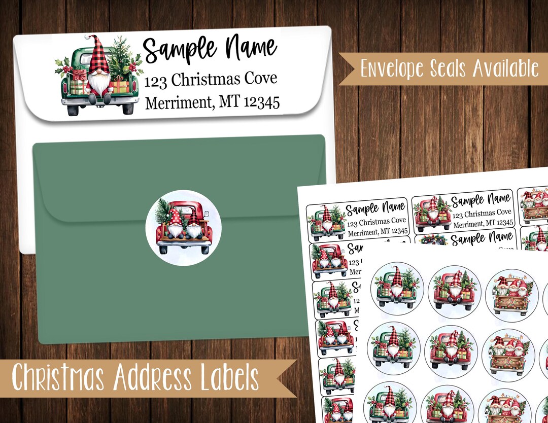 Christmas Gnome Address Labels, Mailing Labels - Etsy