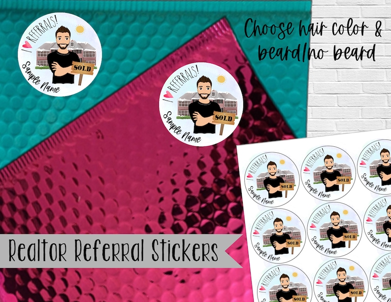 Realtor Referral Stickers / Basic Design - Etsy