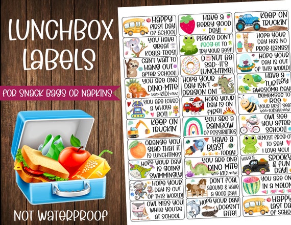 Lunchbox Labels Lunch Stickers one Sheet of 30 Labels | Etsy