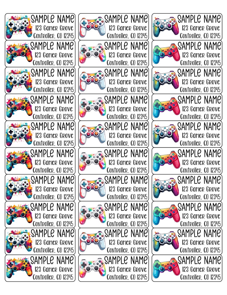 Video Game Address Labels, Mailing Labels - Etsy
