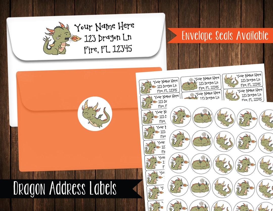 Dragon Address Labels, Mailing Labels - Etsy