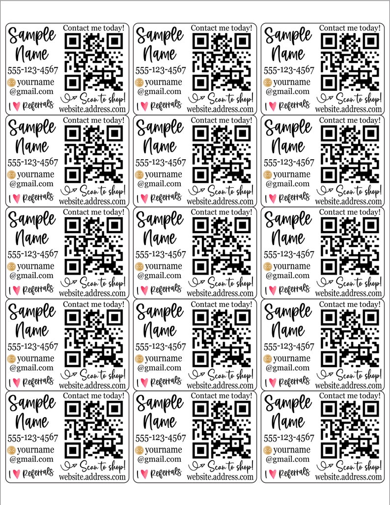 QR Code Referral Business Labels, Mailing Labels---large Rectangular - Etsy