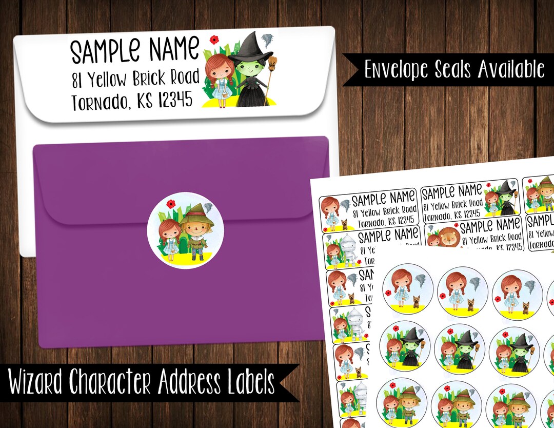 Wizard Character Address Labels, Mailing Labels - Etsy