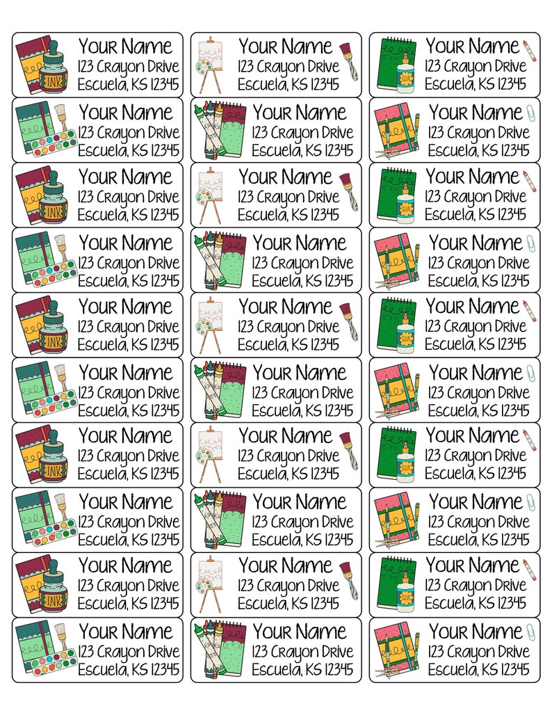 School Days Address Labels School Labels Teacher Labels - Etsy
