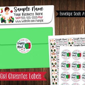 Wax Melt Girl Address Labels, Mailing Labels Christmas Theme - Etsy